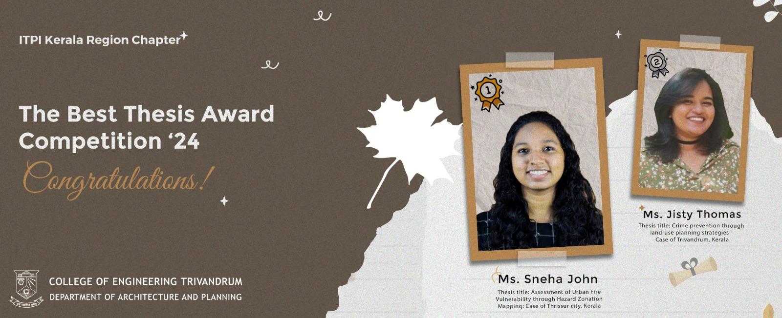 First and second prizes in the best planning thesis competition ...